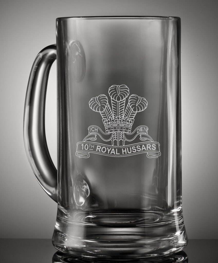 Glass Tankard – 10th Royal Hussars (PWO) – Horse Power Museum